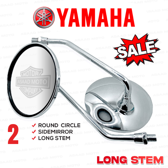 YAMAHA XSR 155 Side Mirror Stainless ROUND TYPE Long Stem UNIVERSAL 079 ...