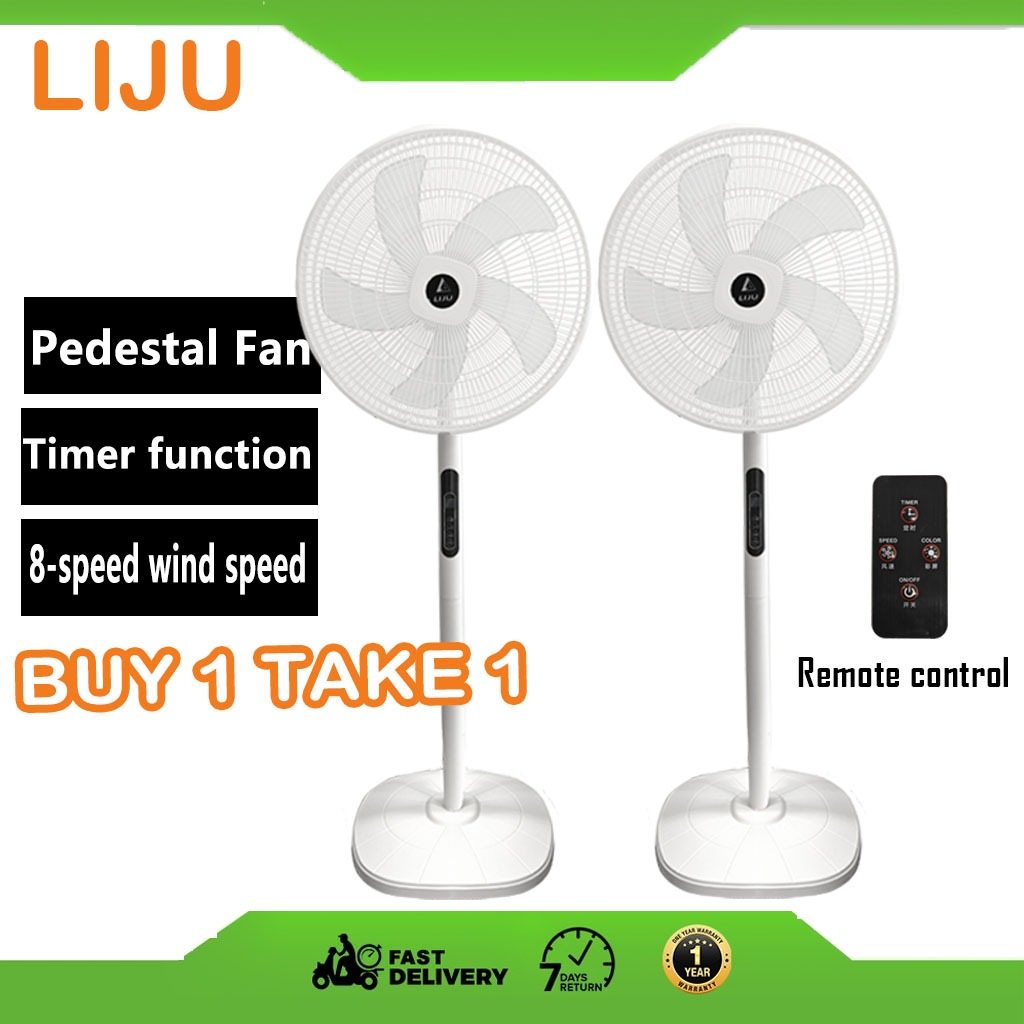 Electric Fan 16 Inch Stand Fan Floor Fan Silent Remote Control Fan 8 ...