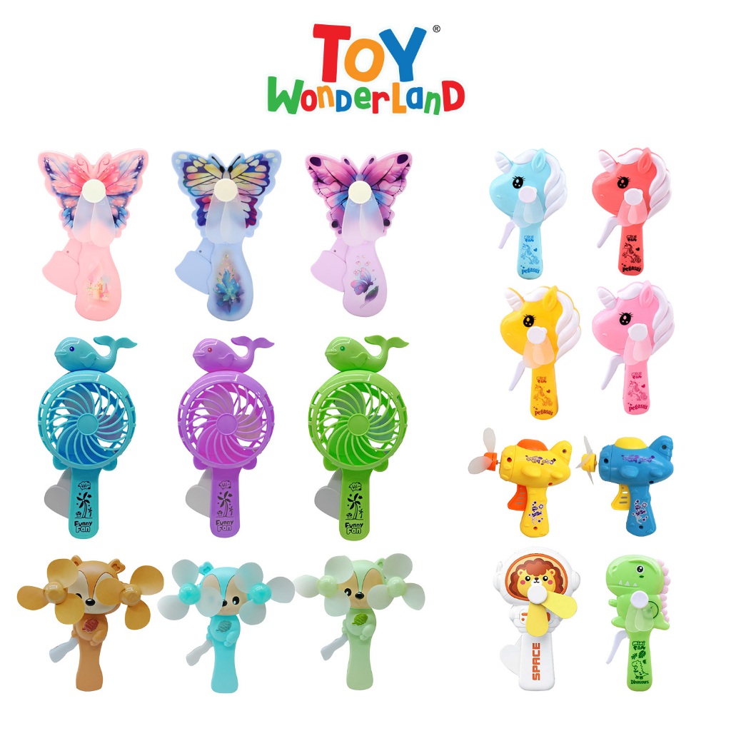 Toy Wonderland Kids Cartoon Hand Fan – Pressure Friction Fan Toy ...