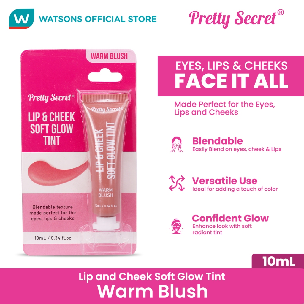 PRETTY SECRET Lip and Cheek Soft Glow Warm Blush Tint | Shopee Philippines