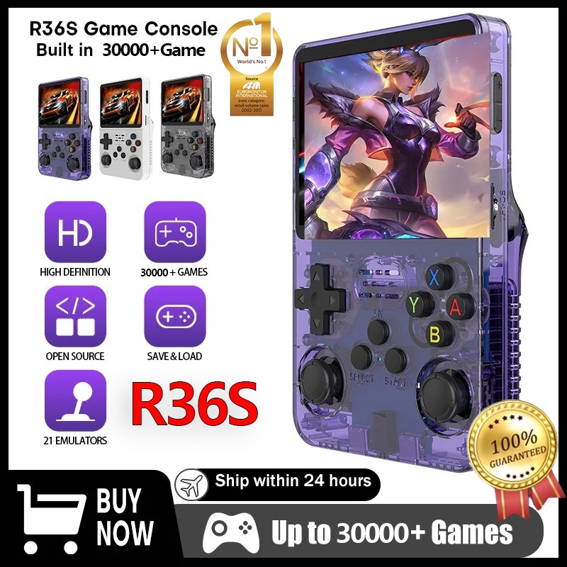 30000+Game R36S Retro Handheld Video Game Console PSP Gameboy Linux ...