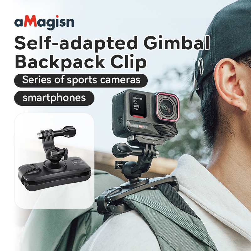 aMagisn Backpack Camera Clip with 360° Joint and Clamp – Ideal for ...