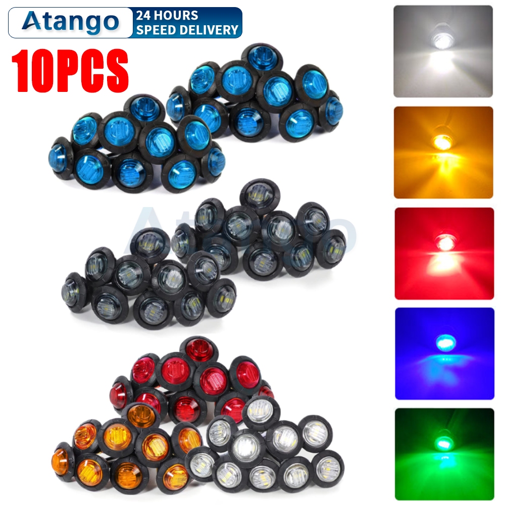 10pcs 12v 24v Round Trailer Side Marker Lights For Trucks Clearance ...