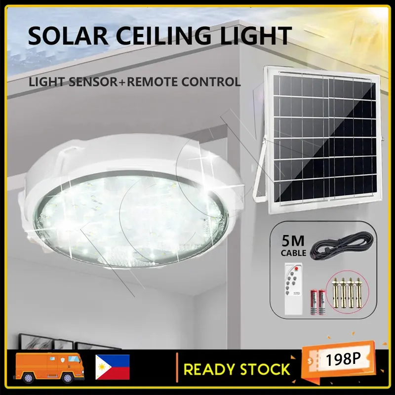 ICCK 2025 New Solar Ceiling Light Outdoor Waterproof IP67 Indoor Led ...