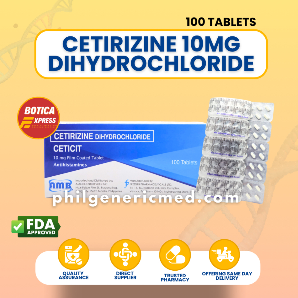 Cetirizine dihydrochloride CETICIT 10mg Antihistamines (100 Tablets ...