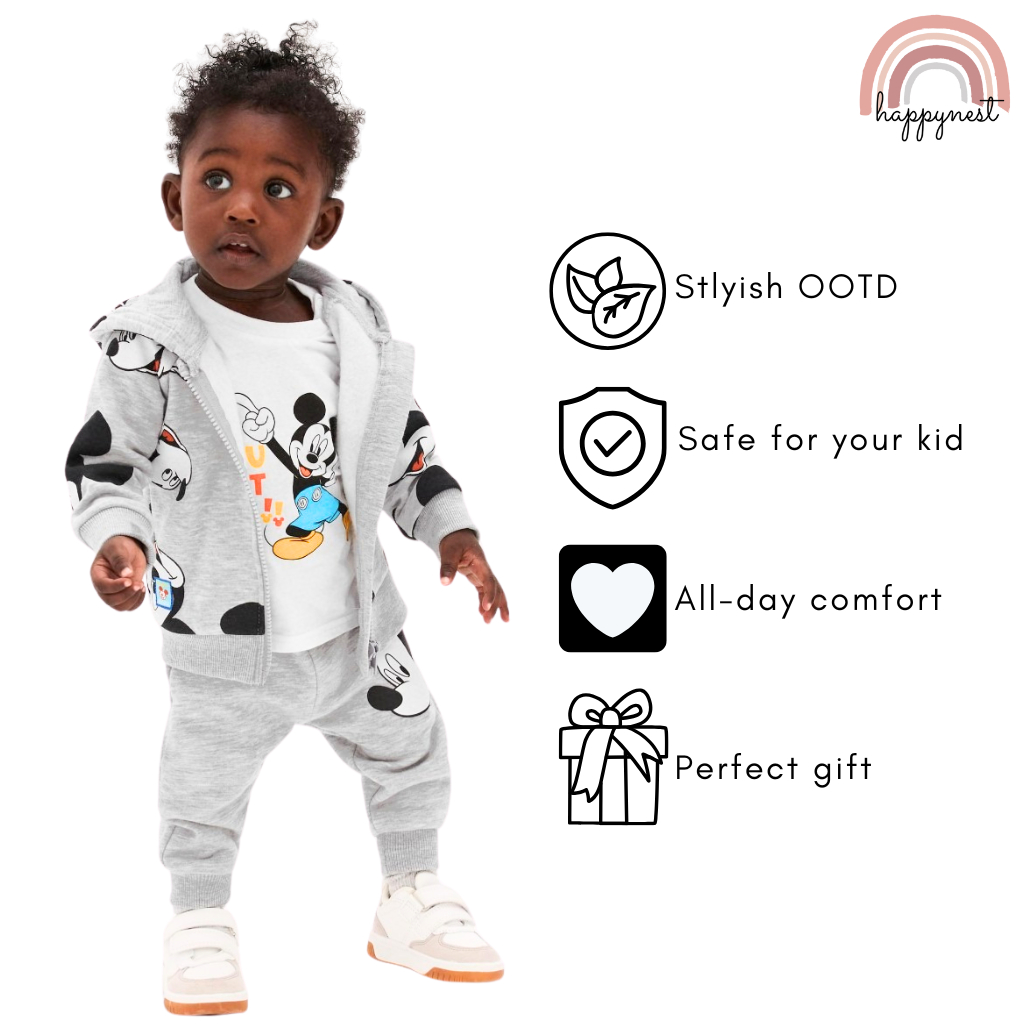 H&M Mickey Mouse 3-Piece Tracksuit Set for Toddlers & Kids (2–6 Years ...