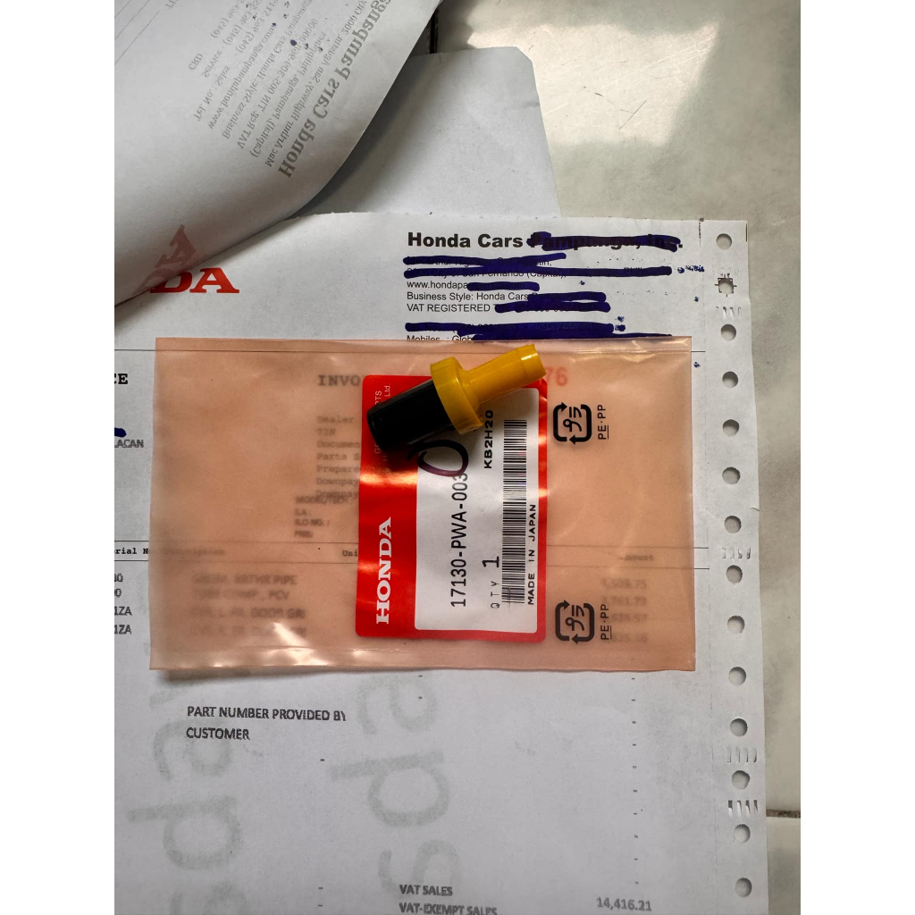 GENUINE 100% Original Honda PCV VALVE Honda Jazz Honda City Honda Brio ...