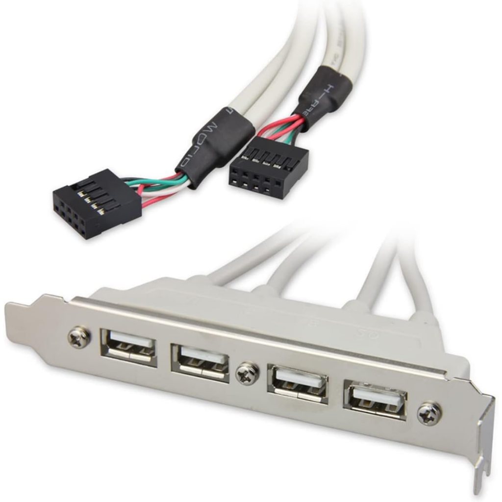 4 Ports USB 2.0 Female to Motherboard 9pin 10Pin Header Cable with ...