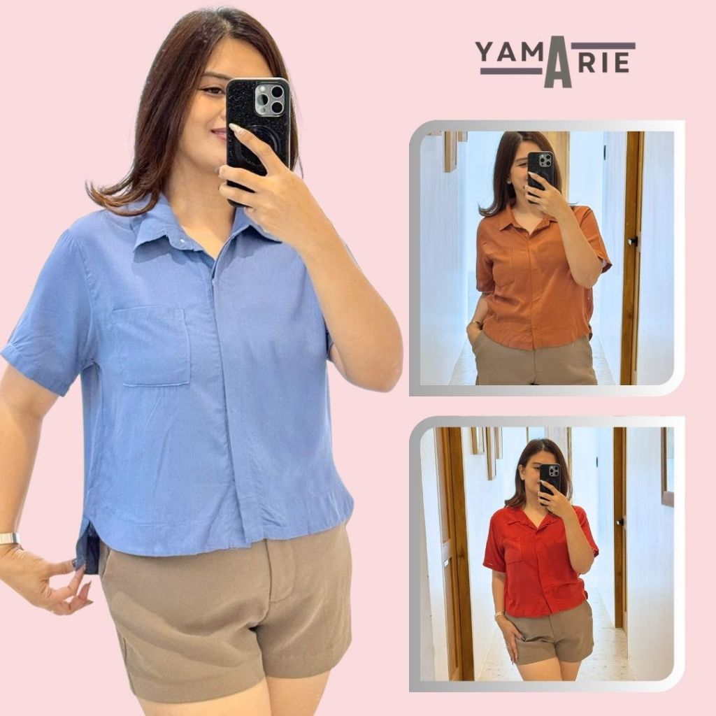 Yamari.PH Big size polo crop top for women | Shopee Philippines