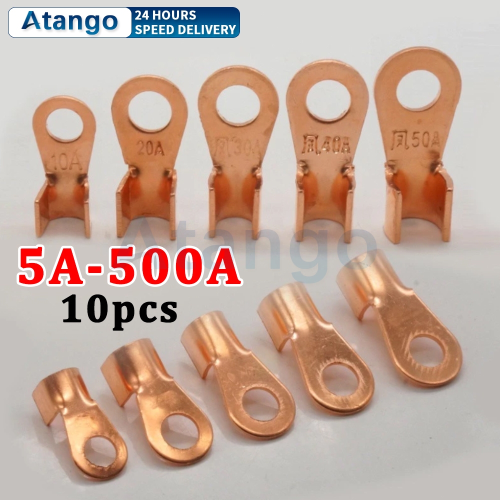 10pcs Battery Lugs Connector Knight Copper Terminal Ot Wire Connector ...