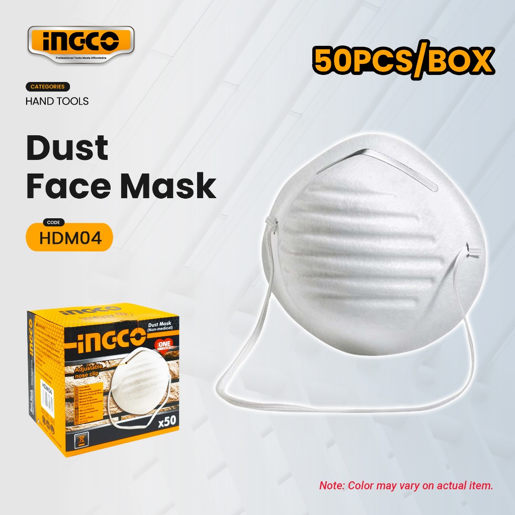 INGCO 50Pcs/Box Dust Mask With Adjustable Nose Clip HDM04 IHT | Shopee ...