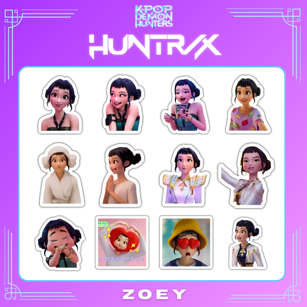 HUNTR/X Zoey Sticker Set (12pcs) - KPOP DEMON HUNTERS | Shopee Philippines