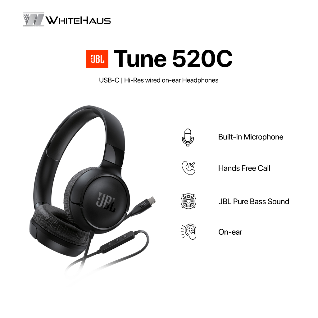JBL Tune 520C USB-C | Hi-Res wired on-ear Headphones | Shopee Philippines