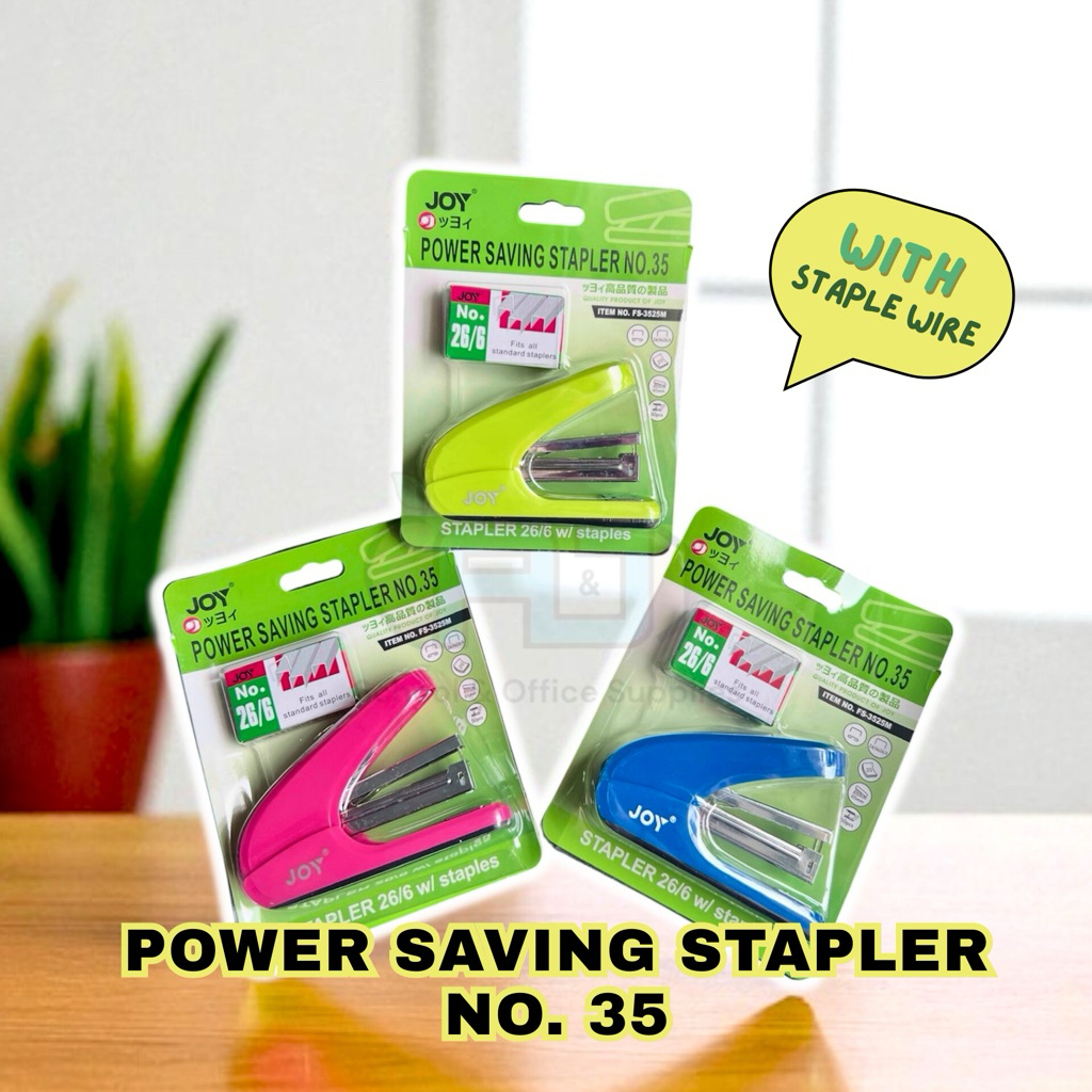 Joy Power Saving Stapler #35 with Wire Assorted Color | Shopee Philippines