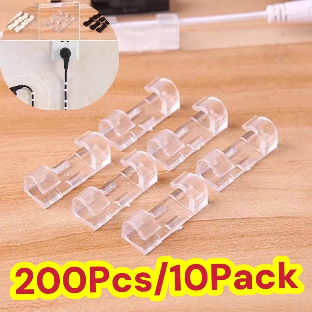 200Pcs/10Pack Cable Clips Organizer Drop Wire Holder Cord Management ...