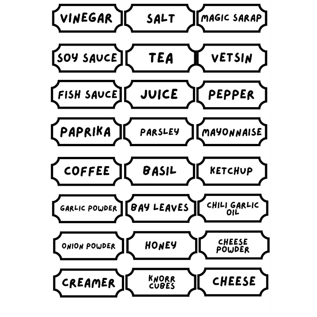 24pcs Sticker Labels Condiments Pantry Baking Household Toiletries ...