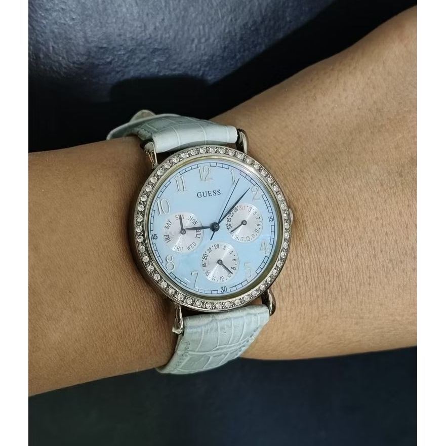 Guess Blue Mother Pearl with Rhinestones Ladies Watch Japan | Shopee ...