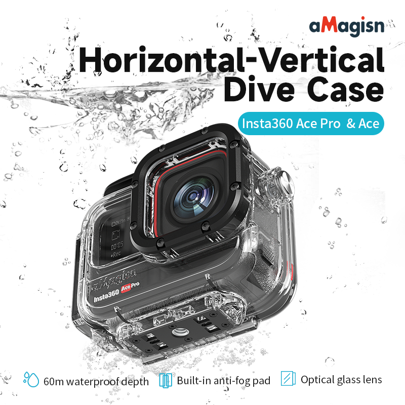 aMagisn Waterproof Dive Case 60m for Insta360 Ace Pro 2, Ace Pro, Ace ...