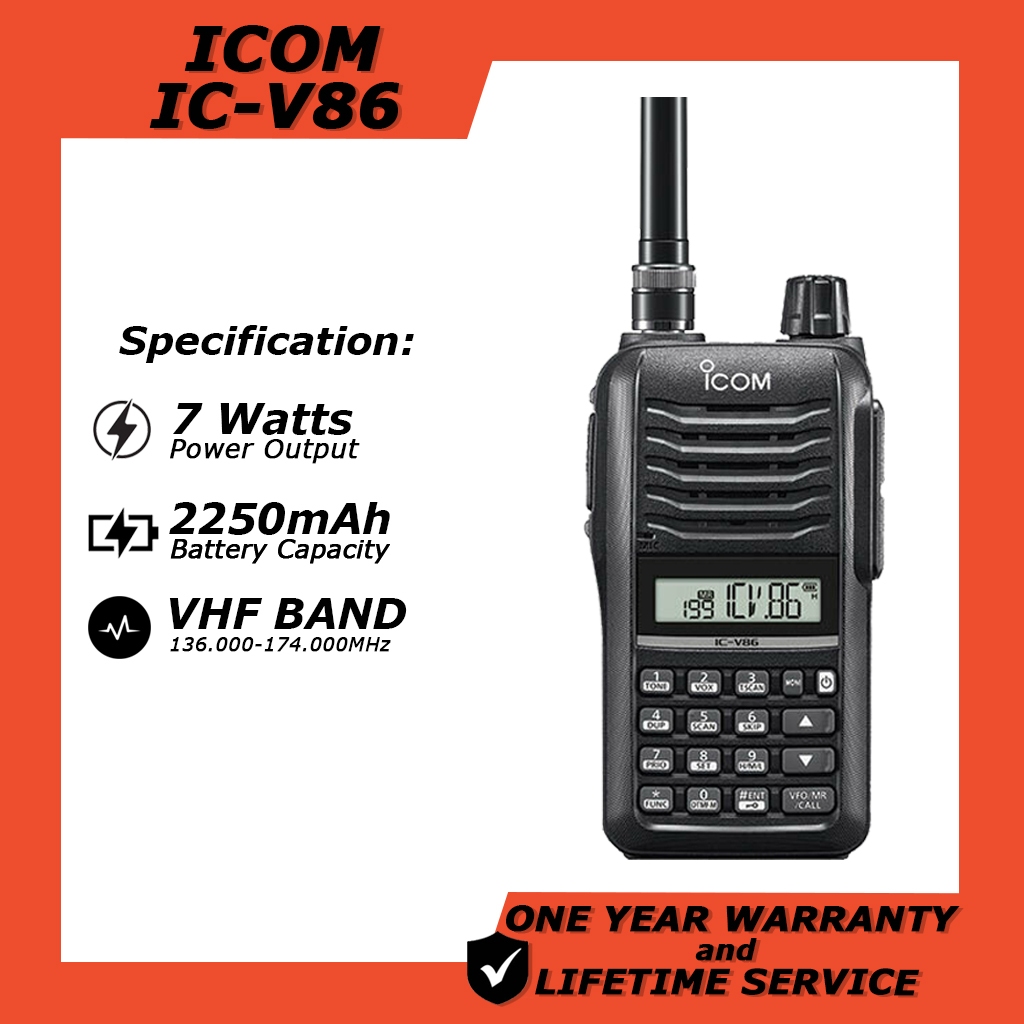 ICOM V86 PORTABLE RADIO 7WATTS ORGINAL JAPAN | Shopee Philippines