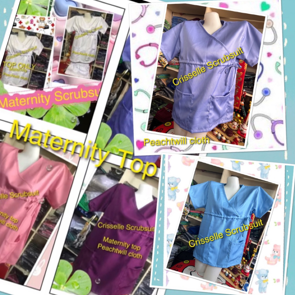 Maternity scrubsuit set /TOP PITCH TWILL cloth | Shopee Philippines
