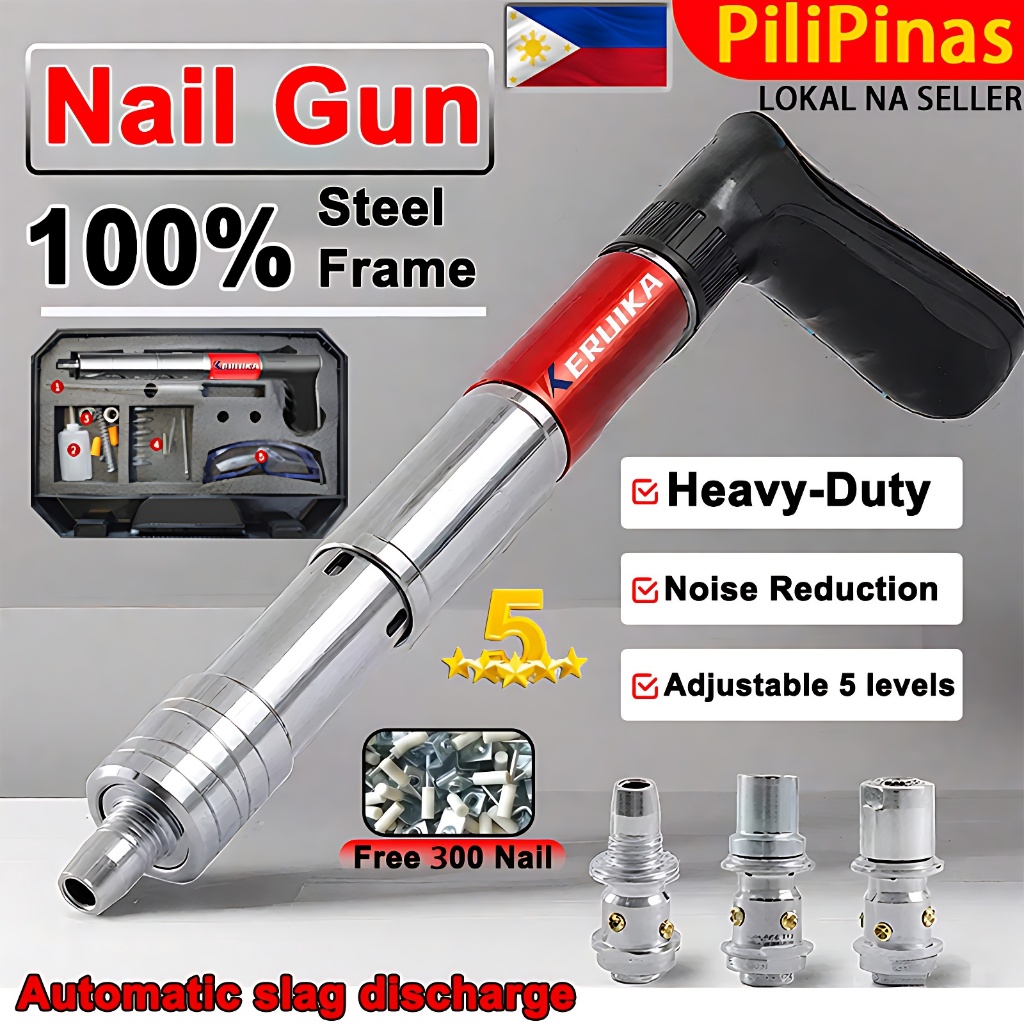 Nail Puncher Gun Nail Guns Steel Nail Gun 5Gears Adjustable Concrete ...