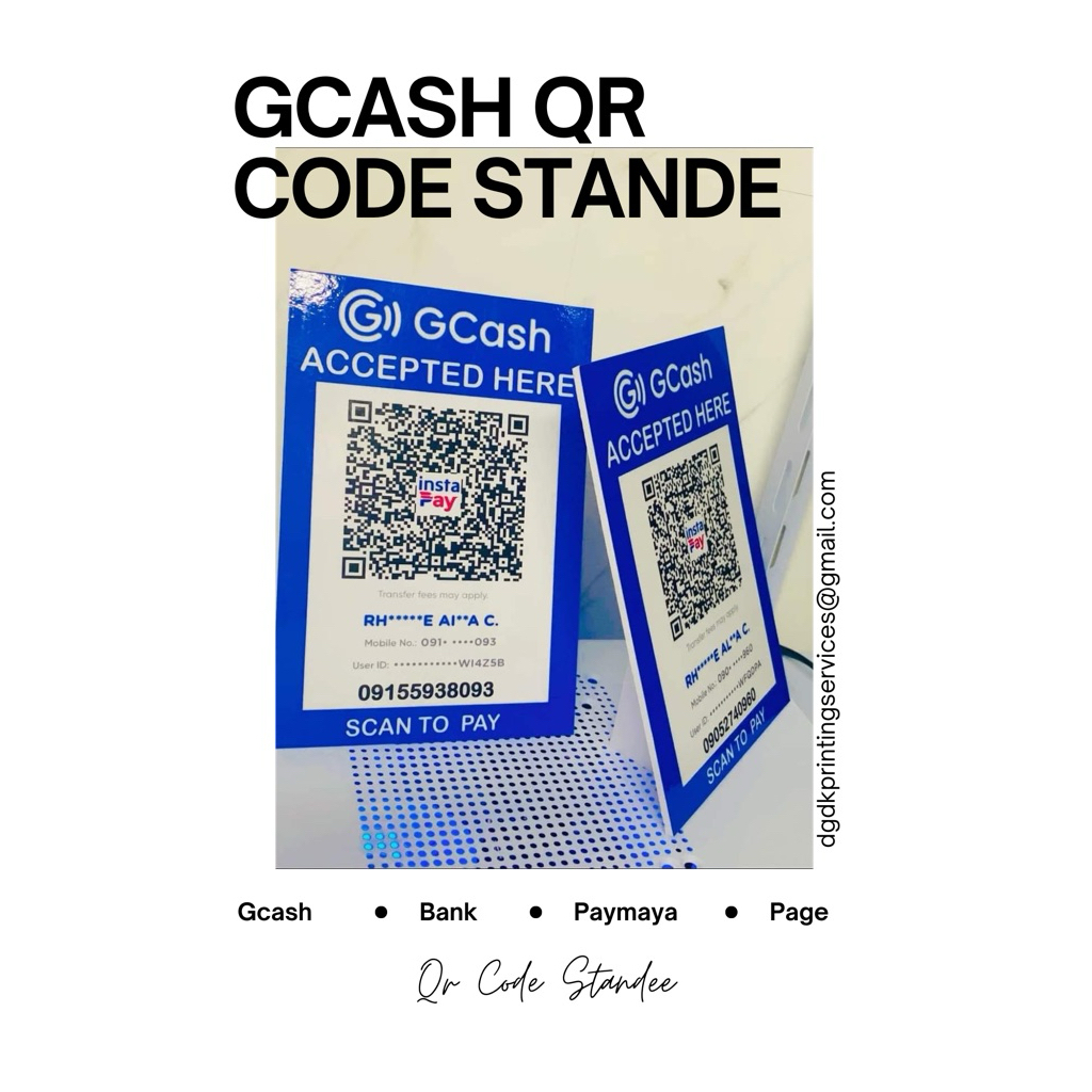 GCASH QR CODE STANDE Qr Stande sintra gcash paymaya bank social media ...