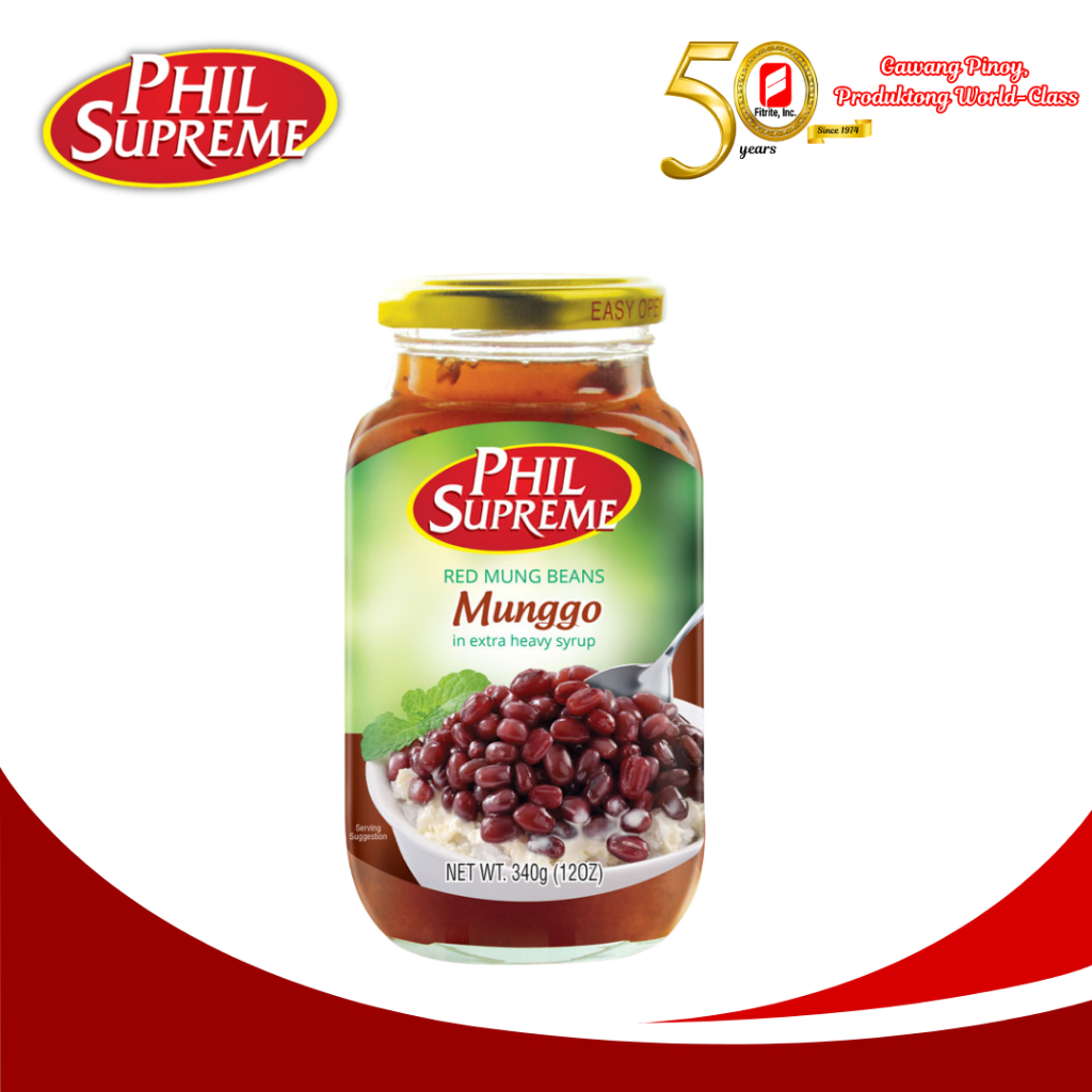 Phil Supreme Red Mung Beans (Munggo), Sweet Preserve - 12oz | Shopee ...