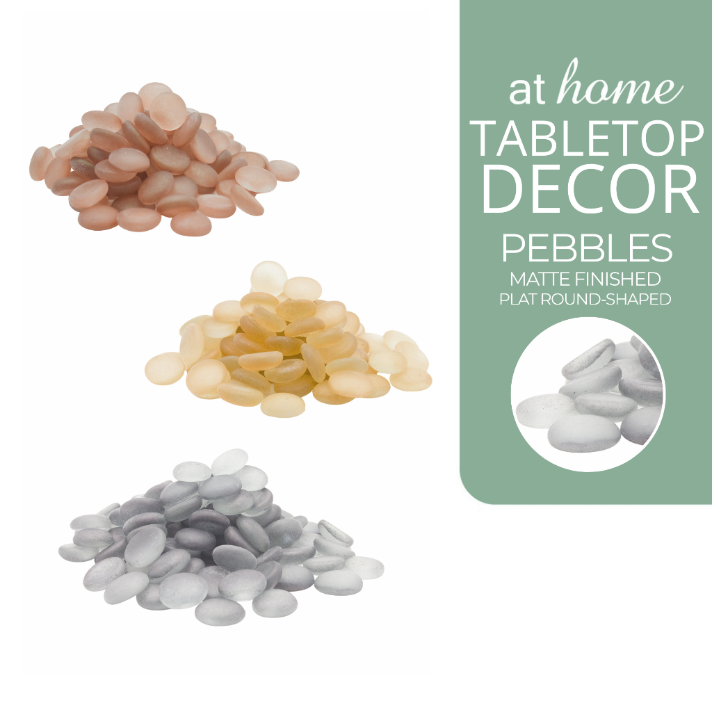 At Home Flat Round Pebbles for Vases - Garden Colored Stones - Home ...