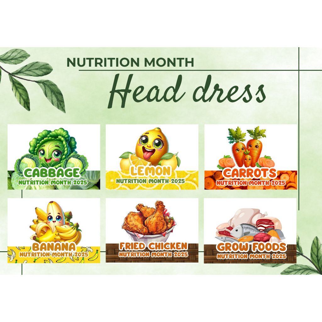 NUTRITION MONTH HEADDRESS 2025 customize name | Shopee Philippines