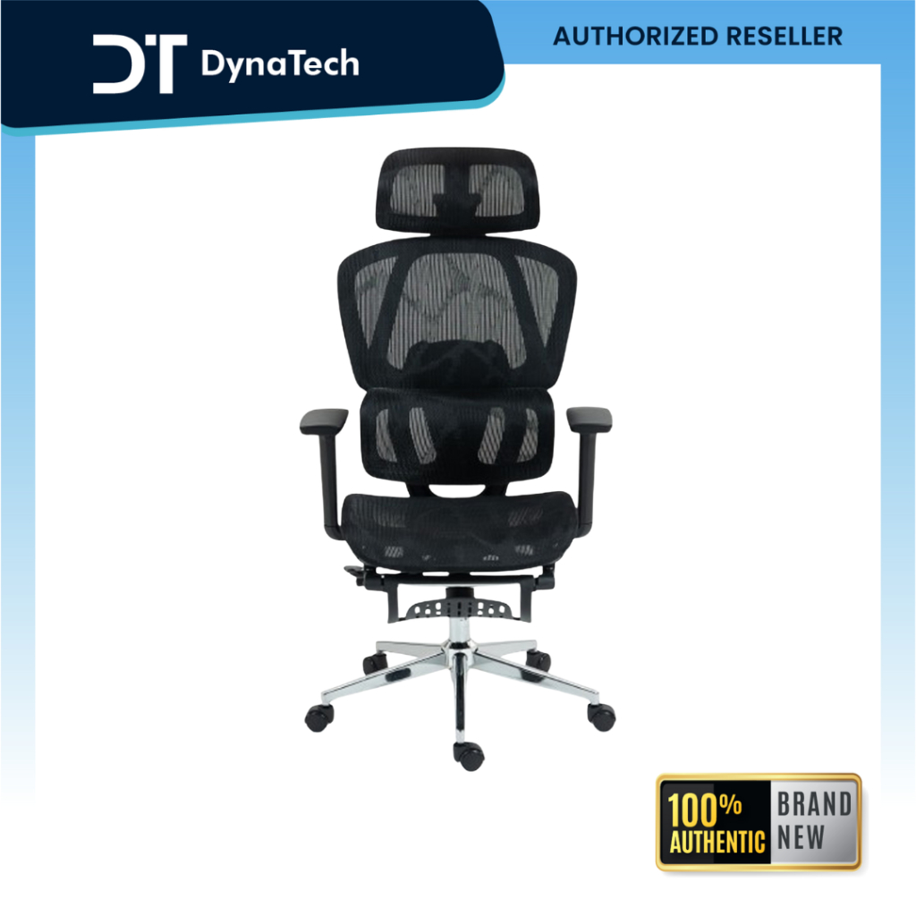 InPlay EF100-B V2 Black Ergonomic Computer Chair with Footrest | Shopee ...