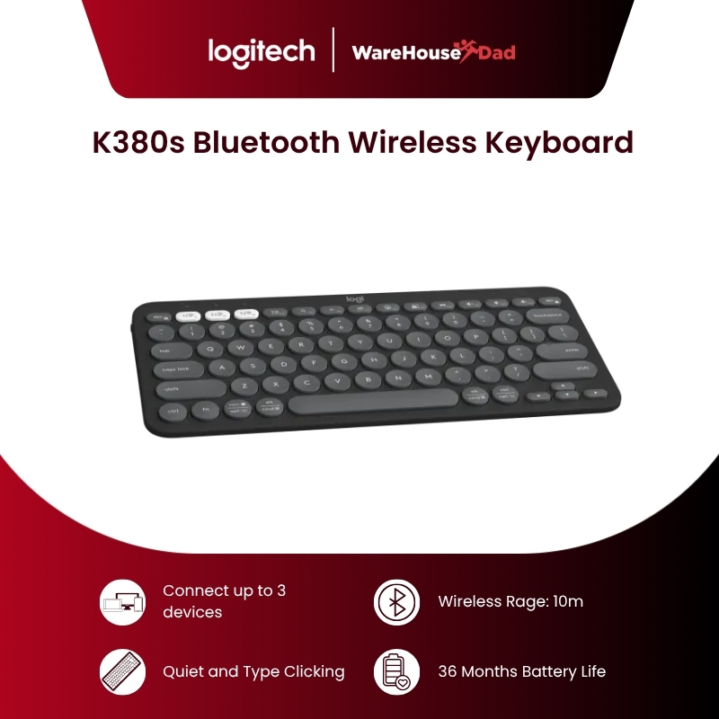Logitech Pebble Keys 2 K380s Slim Minimalist Bluetooth Wireless ...