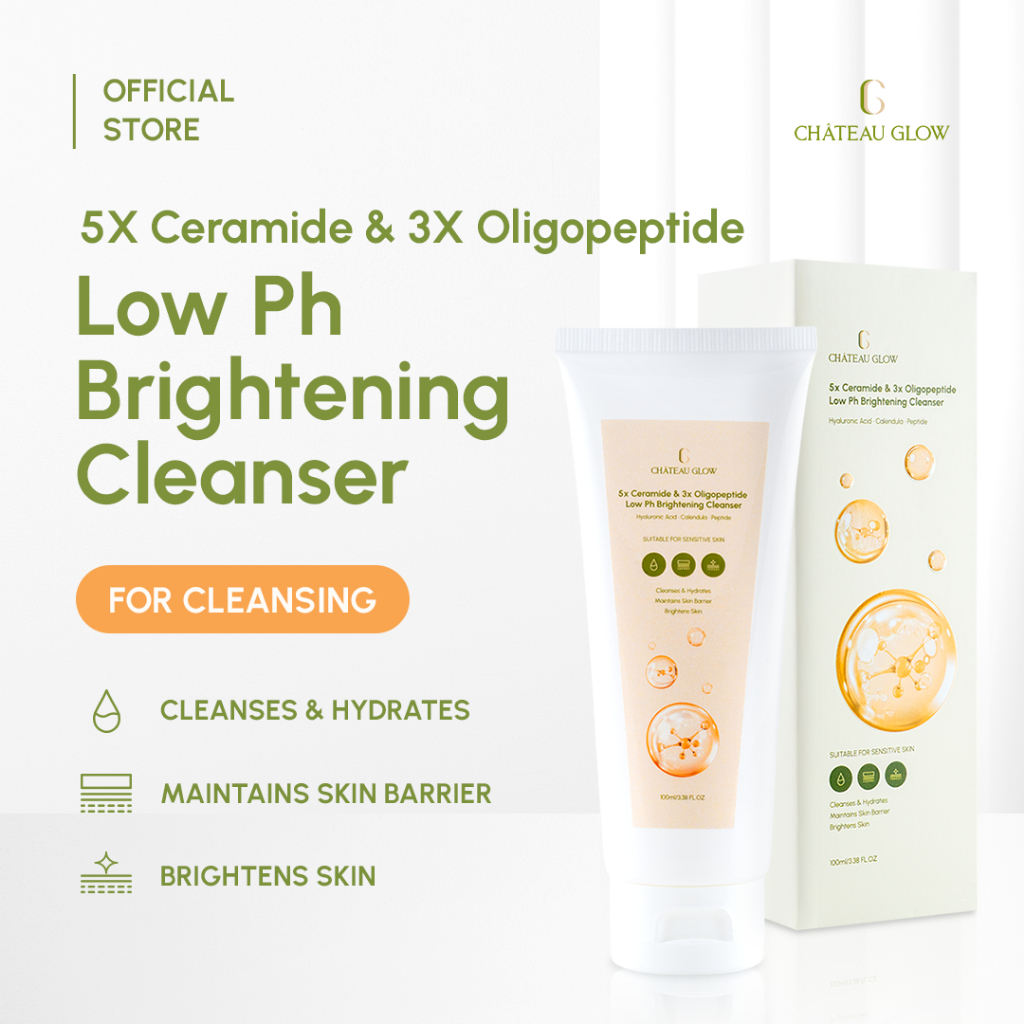 Chateau Glow 5X Ceramide & 3X Oligopeptide Low PH Brightening Cleanser | Shopee Philippines