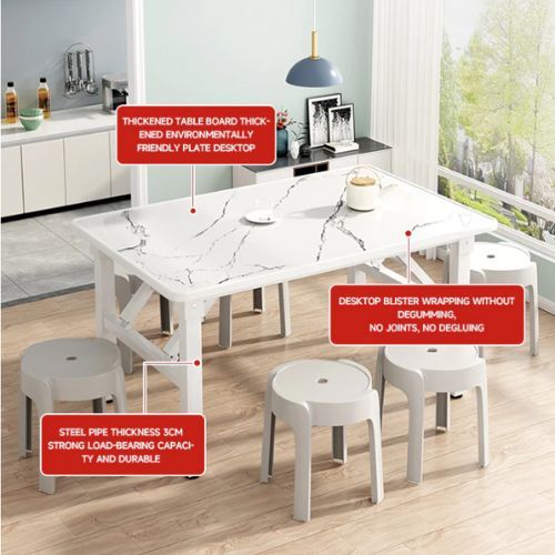 Fully Assembled Foldable Table Computer Table Family Dining Table ...