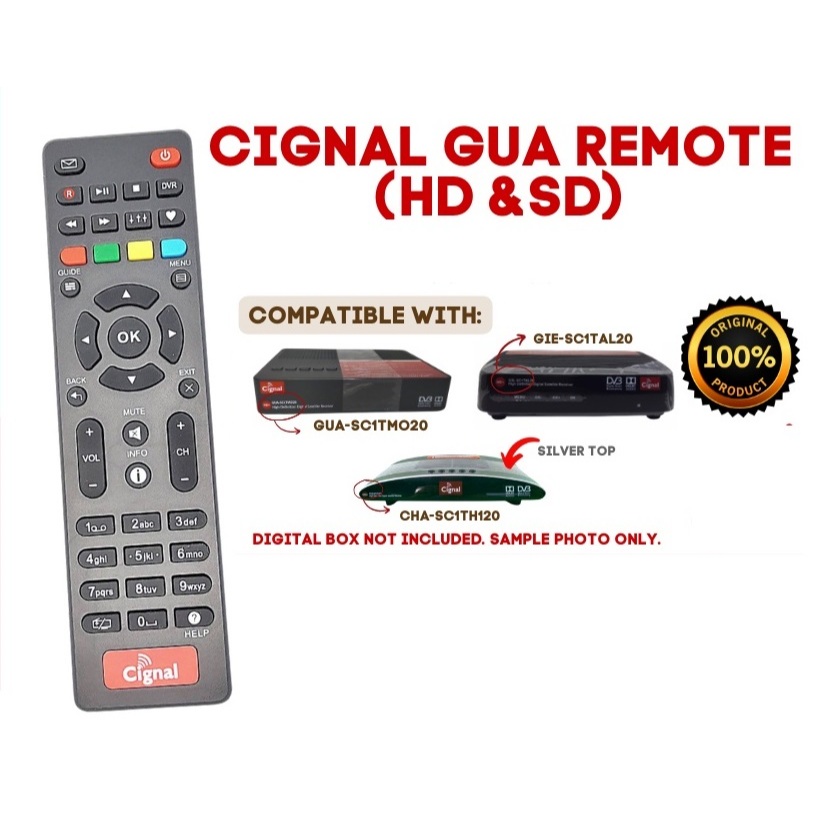 htm Replacement Cignal Remote Control for Cignal HD TV Box GUASC1TMO20 ...