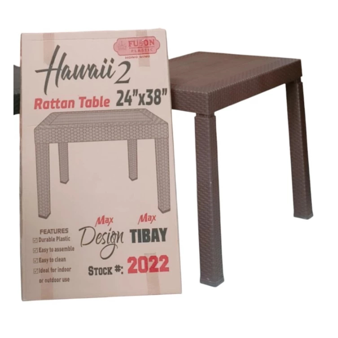 HAWAII FUSON RATTAN TABLE #2022/LAMESA (24" x 38") (CHAIR IS NOT ...
