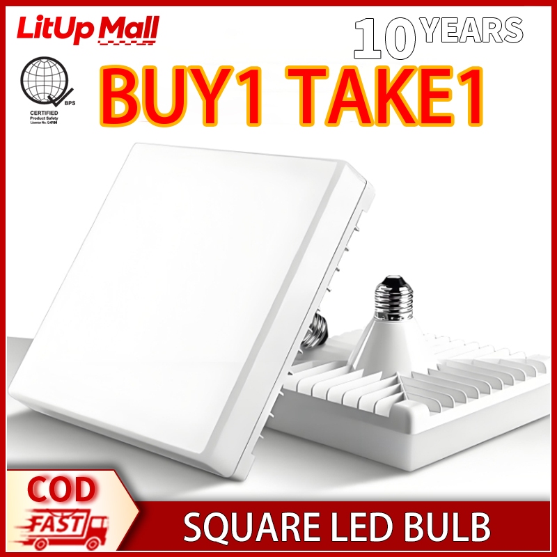 LitUp Bright LED Ceiling Light Square E27 Light Bulbs Indoor Highlight ...