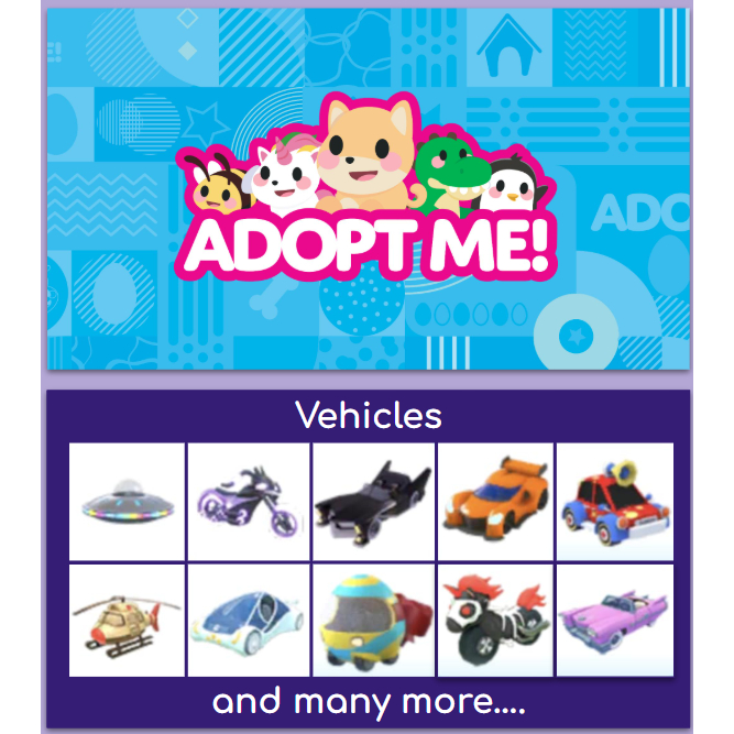 Adopt Me! Vehicles and Planes | Shopee Philippines