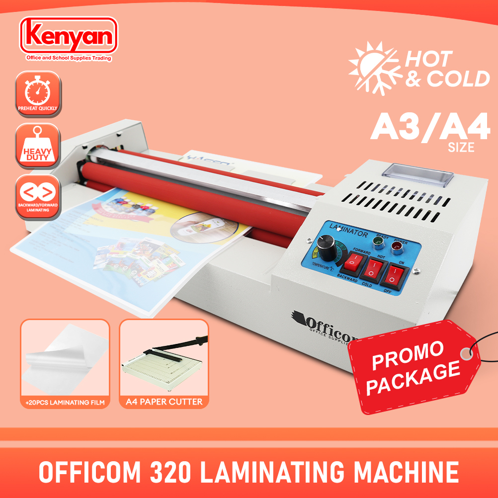 320 Laminator Machine A3/A4 Size Hot & Cold Lamination w/ FREE 10pcs 250mic Laminating Film ...