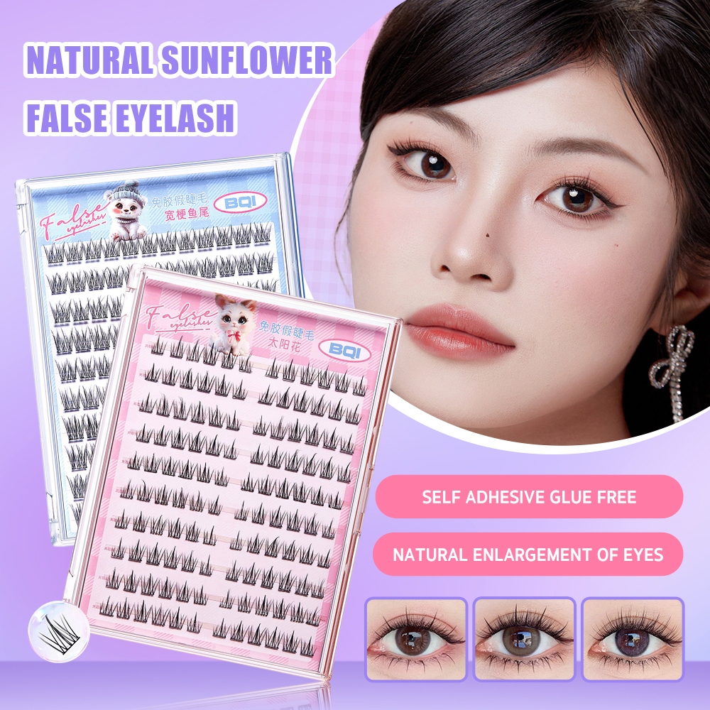 100-120 Cluster BQI False Eyelashes Self-Adhesive No Need Glue New ...