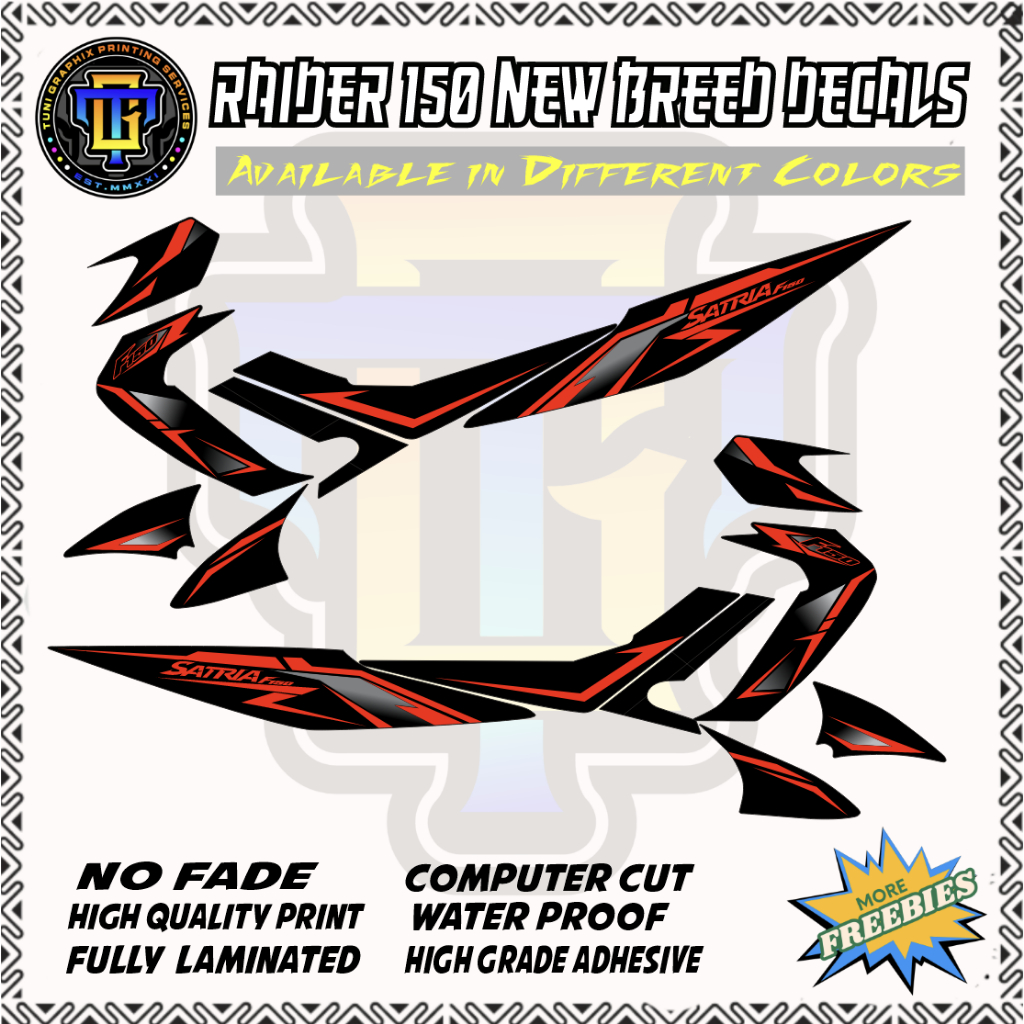 Raider 150 New Breed (Gen 2) Stripping Indo Decals - High Quality Print ...