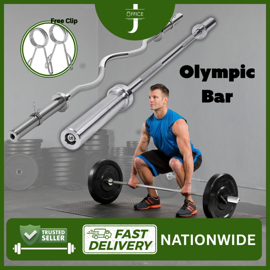 J.Office - 4ft/5ft/6ft/7ft Olympic Bar Barbell Stainless steel w/free ...
