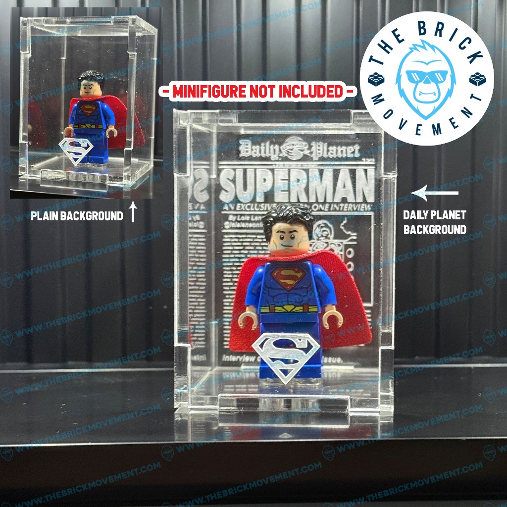 Engraved Mini Acrylic Display Case for Minifigure (Superman) | Shopee ...