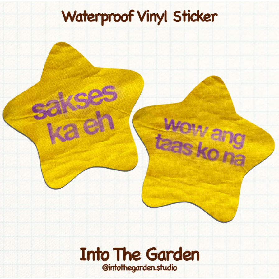 Star Stickers - Sakses ka eh | Waterproof Stickers by Into The Garden ...