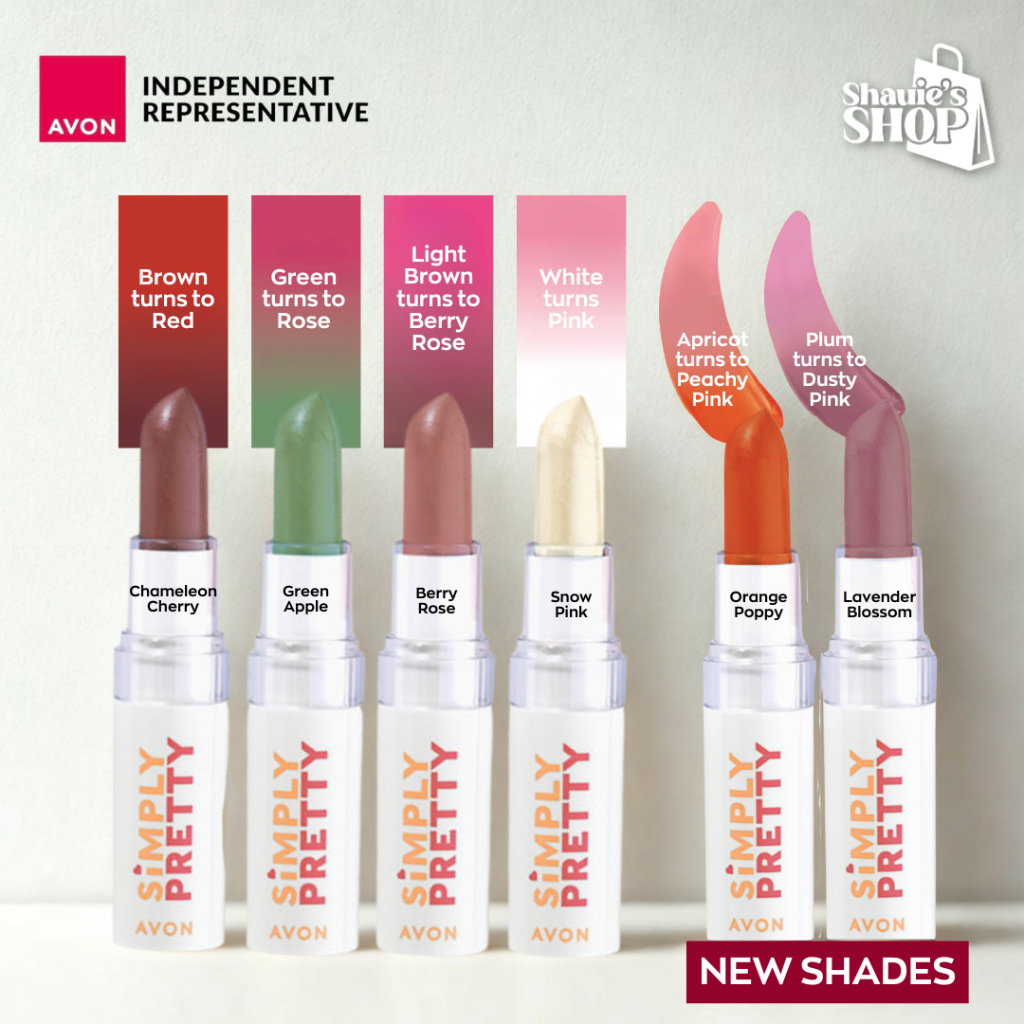 AVON Simply Pretty Magic Lipstick 4g - Green Apple, Snow Pink ...