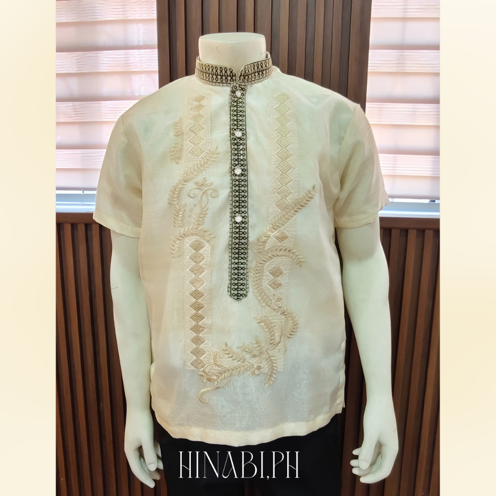 Modern Polo Barong Tagalog for Men Piña Organza with Lining, Chinese ...