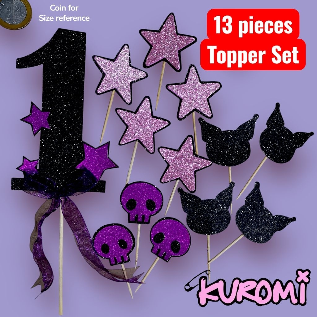 Kuromi theme customized cake toppers Kuromi theme Cupcake topper ...