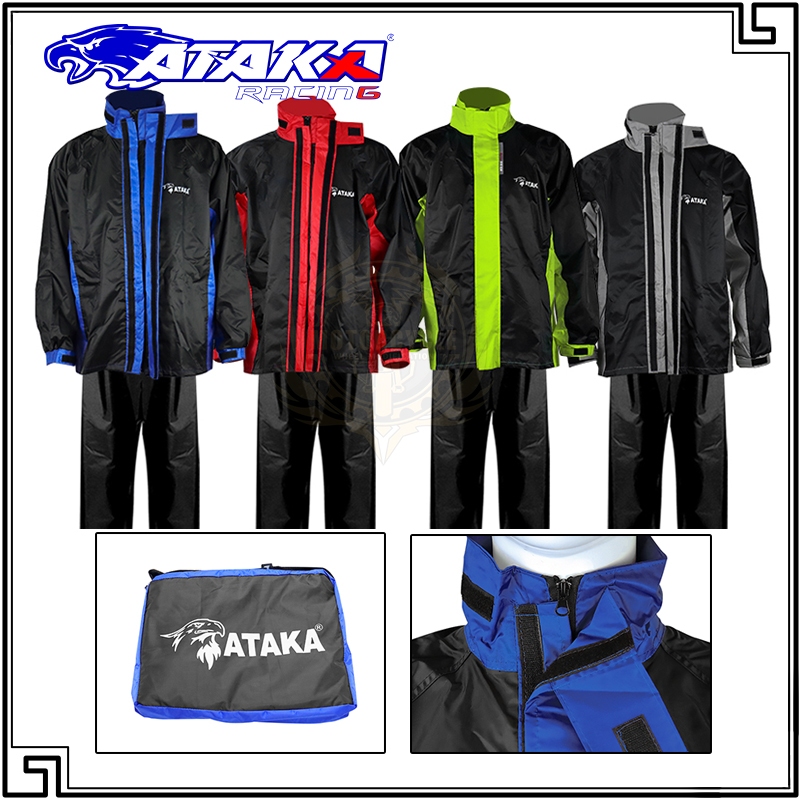ATAKA A9 Raincoat Suit S-6XL Suit Rainproof 2 Layer Velcro Motorcycle ...