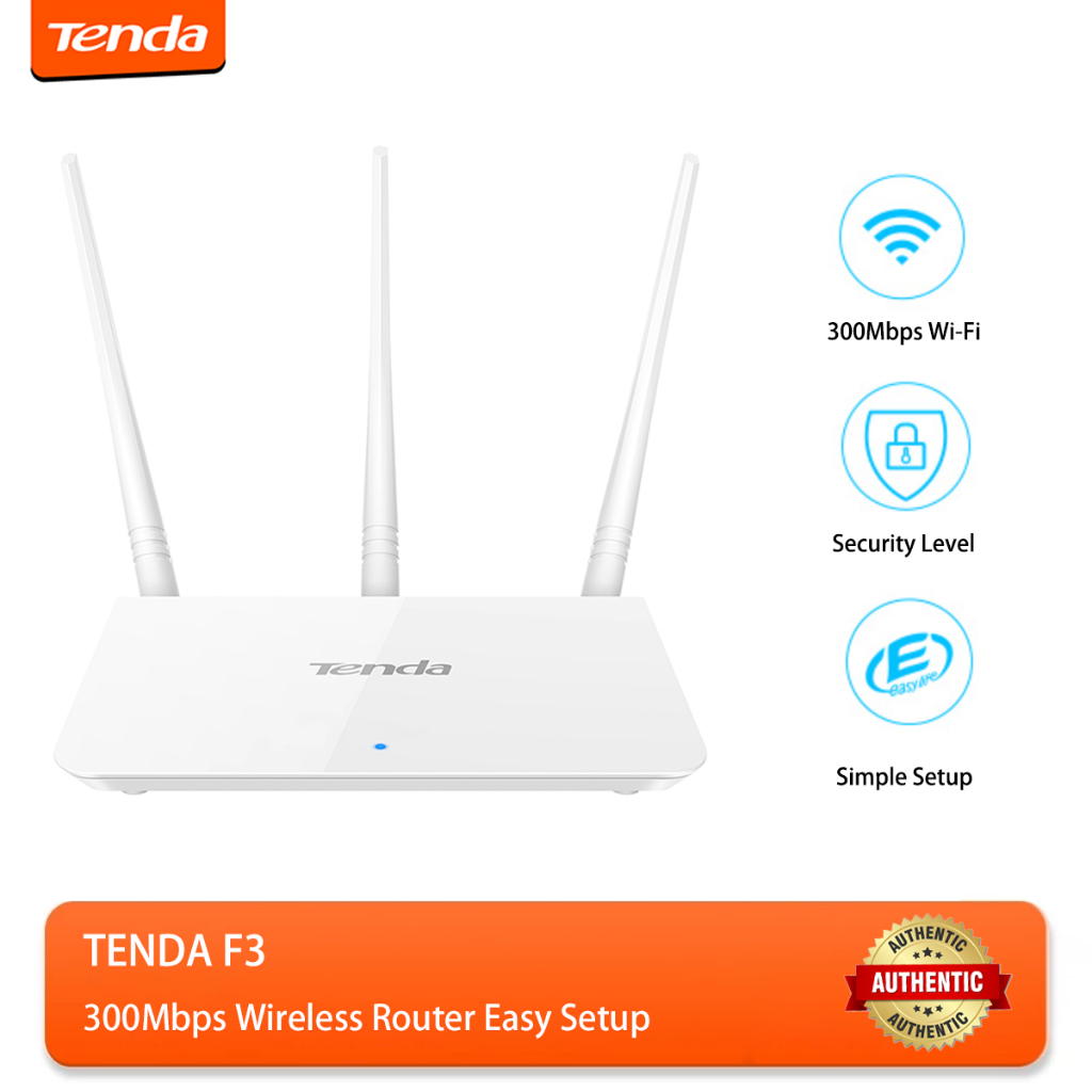 Tenda F3 Wireless Router 300 Mbps With 3 External Antennas Fast Wi-Fi ...