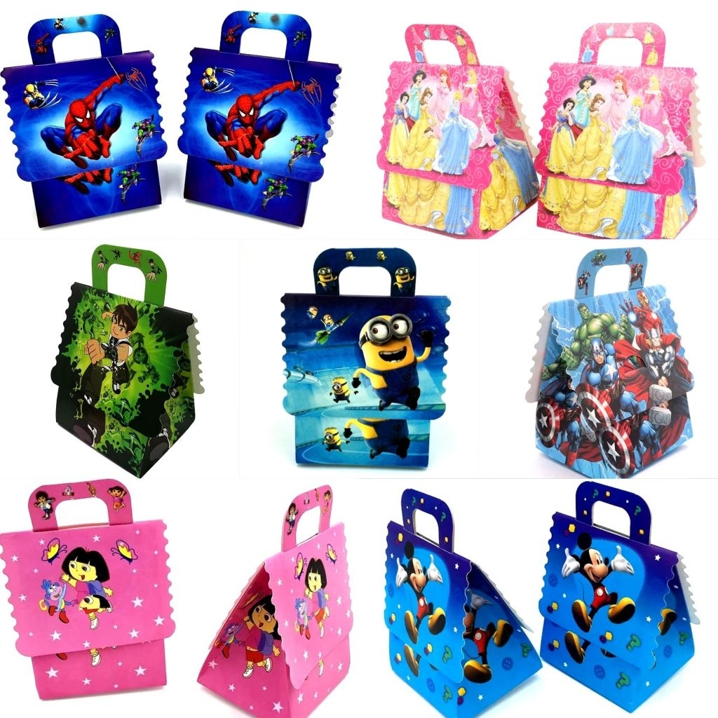 6pcs Character Candy Box Dora Ben10 Disney Princess Spiderman Mickey ...