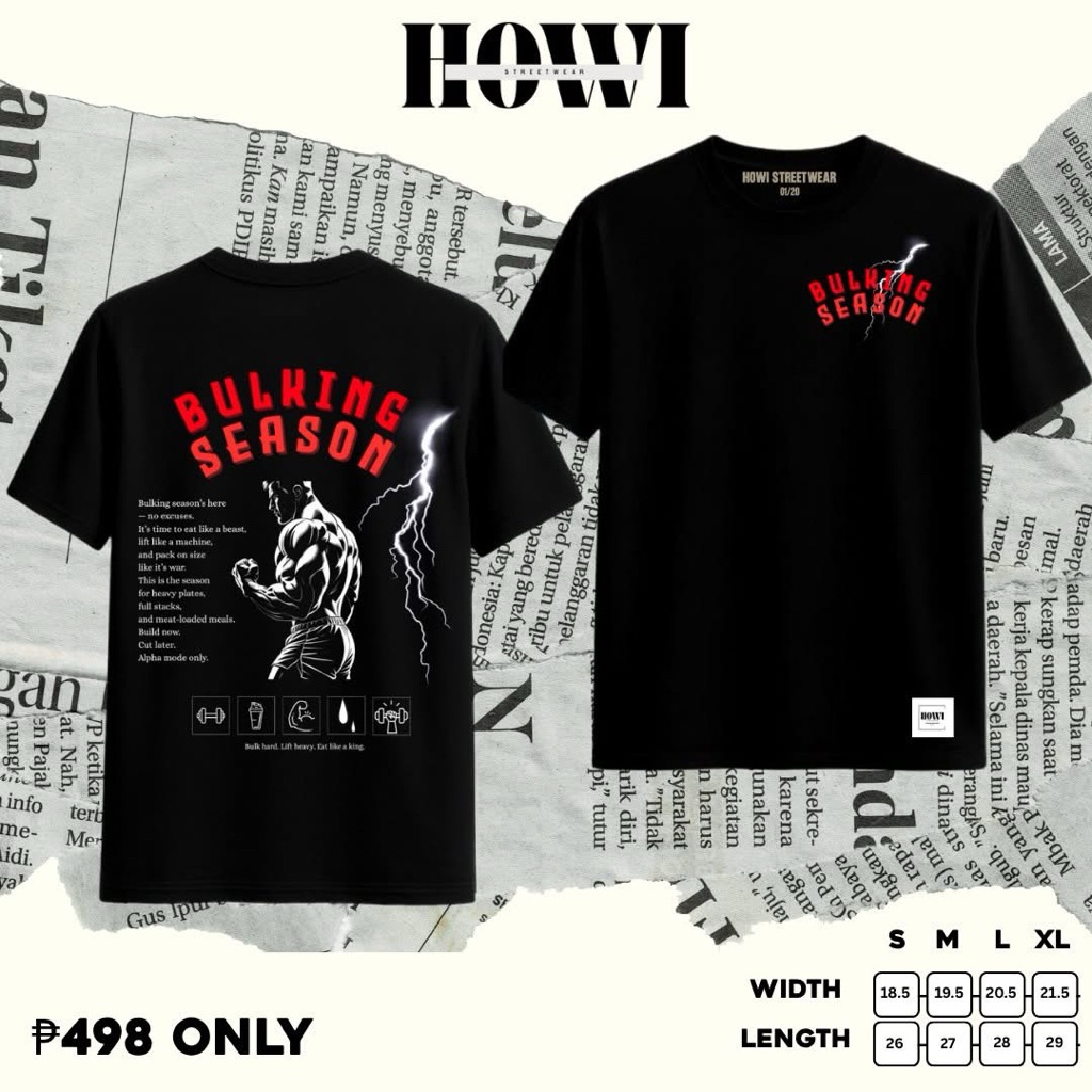 Bulking Season Gym Oversized Shirt | Shopee Philippines
